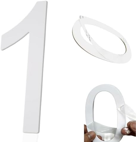 Amazon.com: 5 inch White House Numbers, Self Adhesive House Numbers for Outside White Acrylic ...