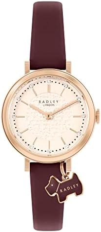 RADLEY Border Watch with Cream Leather Strap Gold Casing Analogue ...
