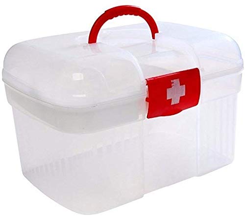 Homesoul First Aid Storage Box Double Layers Health Care Box with ...
