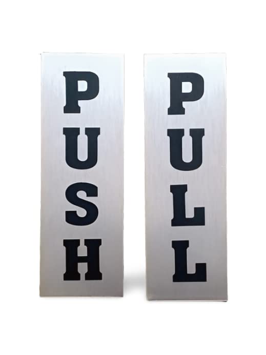 Buy Graymark Push Pull Metal Sign Stickers Self Adhesive Stainless ...