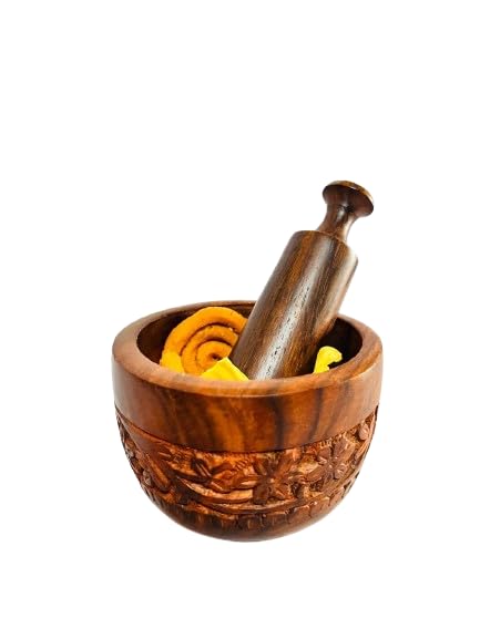 Buy Wooden okhli masher garlic spice pounder handcrafted wooden okhli ...