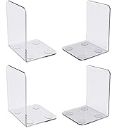 Amazon.com: Clear Acrylic Book Ends, 2 Pcs Heavy Duty Non-Skid Bookends ...