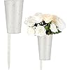 Amazon.com: Uiifan 2 Pcs Metal Cemetery Vases for Grave Flower Holder ...