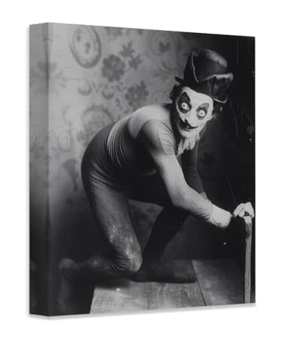 Amazon.com: Scary Mime - Vintage Black & White Photo Creepy Clown ...