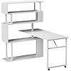Amazon.com: Tribesigns Rotating Computer Desk with 5 Shelves Bookshelf ...