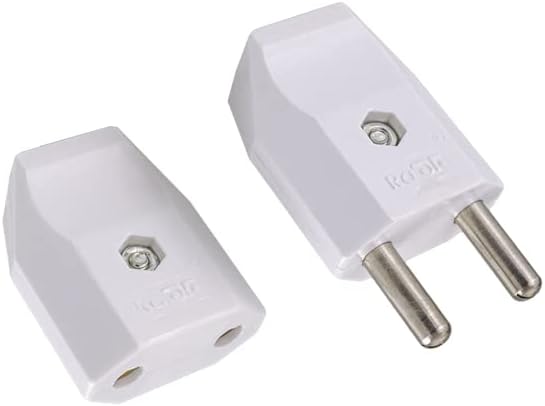 Polycarbonate 2 Pin Male Female Adapter Plug Male to Female 2 Pin Top ...