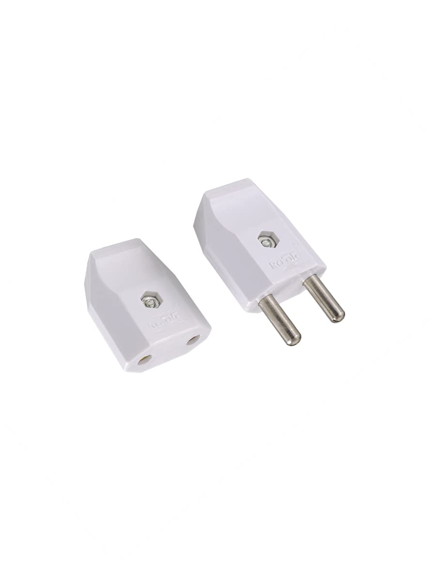 Polycarbonate 2 Pin Male Female Adapter Plug Male to Female 2 Pin Top ...