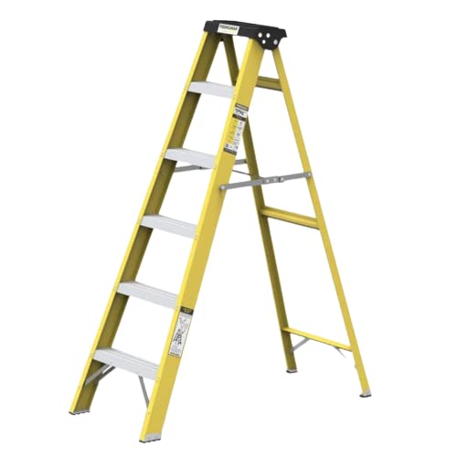 YOUNGMAN Aluminum Multipurpose Foldable Step Ladder - Yellow FRP With ...