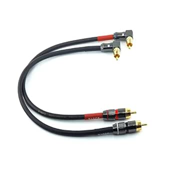 WJSTN-055 90 Degree Right Angle RCA Subwoofer Cable Audio Cable RCA Male to Male Audio Video ...