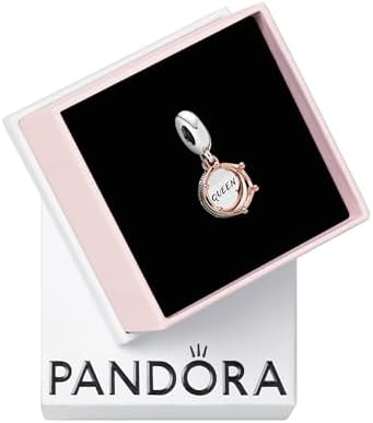 Amazon.com: PANDORA Queen & Regal Crown Dangle Charm - Engraved Plaque ...