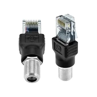Amazon.com: ZDRU 2PCS F-Type Female to RJ45 Male Coaxial Connector ...
