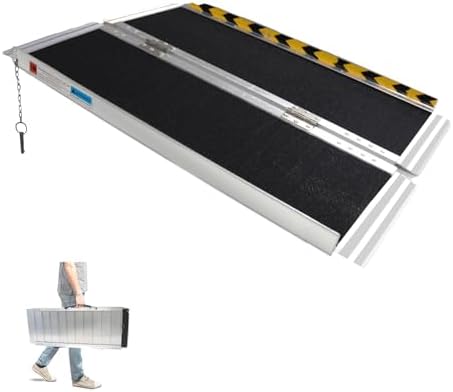 4FT Wheelchair Ramp for Steps,Portable Aluminum Ramp Mobile Ramp Anti ...