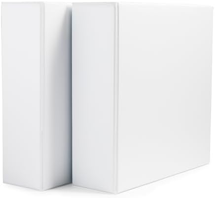Amazon Basics 3-Ring Binder, 2.54-cm - White, 4-Pack: Binders & Binder ...
