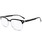Amazon.com: FEISEDY Blue Light Blocking Glasses Men Women Classic Thick Square Rim Frame ...