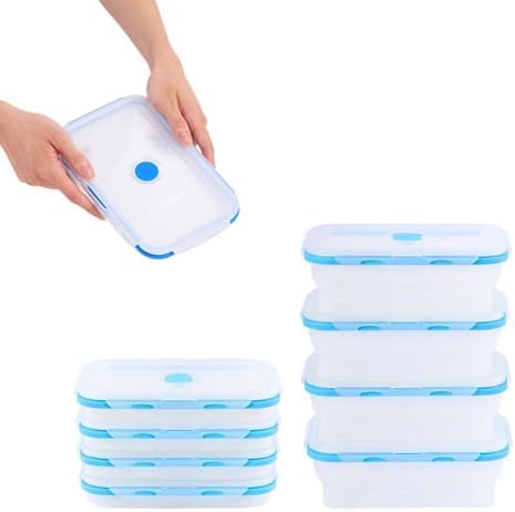 Amazon.com: ECOBERI Collapsible Silicone Food Storage Containers with ...