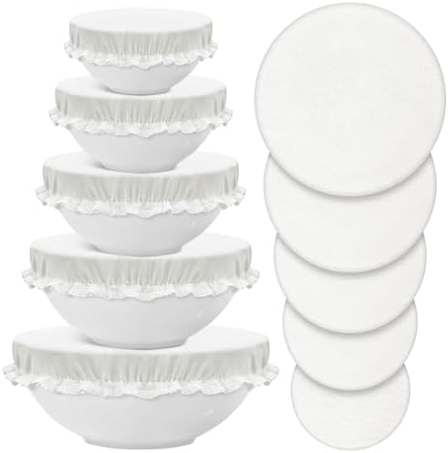 Amazon.com: Patelai 10 Pcs Bowl Covers Reusable in 5 Size Stretch Cloth ...