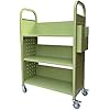 Amazon.com: Workington Rolling Book Truck Book Cart with 3 Flat Shelves ...