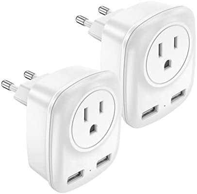 International Plug Adapter,Travel Plug Adapter with 2 AC Outlets 2 USB ...