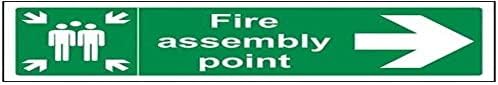 Fire assembly point directional right arrow Safety sign - 1.2mm Rigid ...