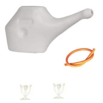 Yoga Store Wala Plastic Small Jal Neti Pot With 1 Rubber Neti And Eye ...