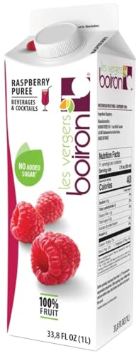 Les Vergers Boiron Raspberry Puree, 100% Fruit, All Natural, No Added ...