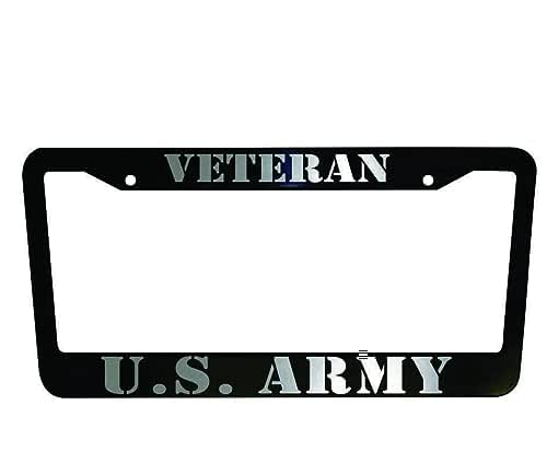 Amazon.com: 1pc - U.S. Army Veteran Black Plastic or Aluminum License ...