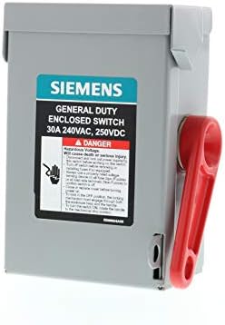 SIEMENS 2P 60A 240V General Duty Safety Switch Indoor, Fusible, Safety ...