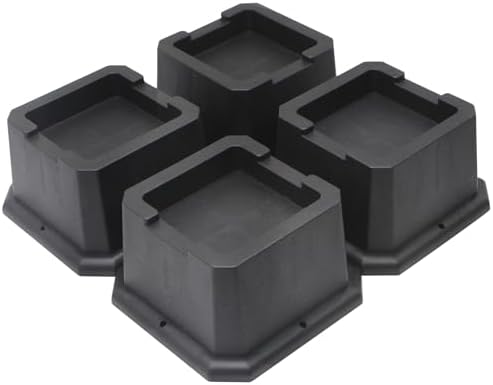 Amazon.com: MYMULIKE Bed Furniture Risers, 4 inch Adjustable Bed Frame ...