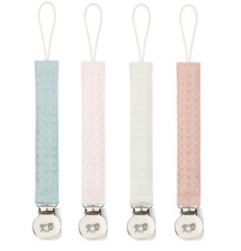 Amazon.com : Pacifier Holder Pacifier Clips 4 Pack,Soft Fabric Strap ...