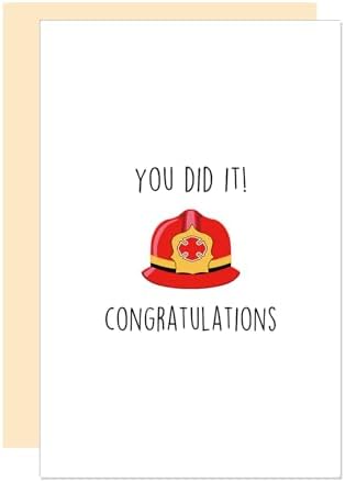 Amazon.com : MQMRYeto Fireman Graduation Card For Men, You Did It ...