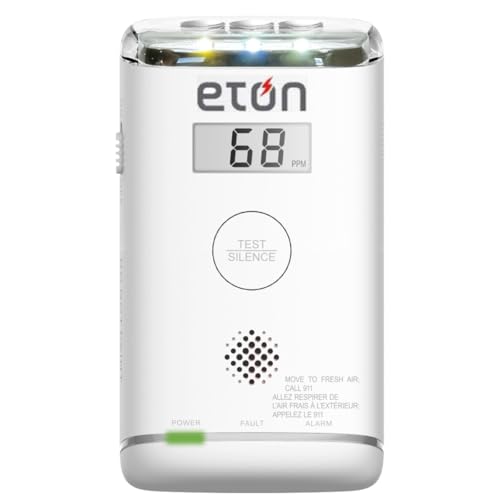 Eton 10-Year Carbon Monoxide Detector, Digital Display, LED Status ...