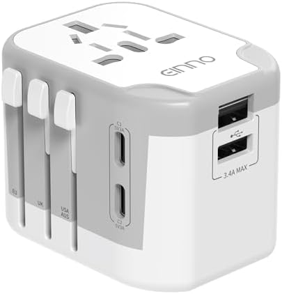 Universal Travel Adapter Worldwide, EINNO International Travel Adapter ...