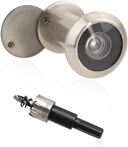 Door Peephole Kit Brass Door Viewer Peephole with 16mm/0.63inch Drill ...