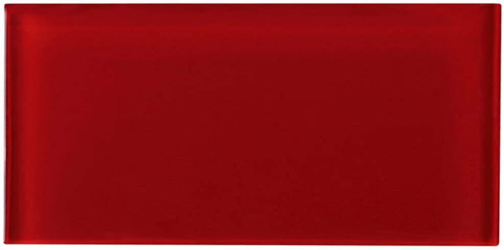 Ruby Red 3x6 Red Glass Wall Tile Mosaic Backsplash for Bathroom ...