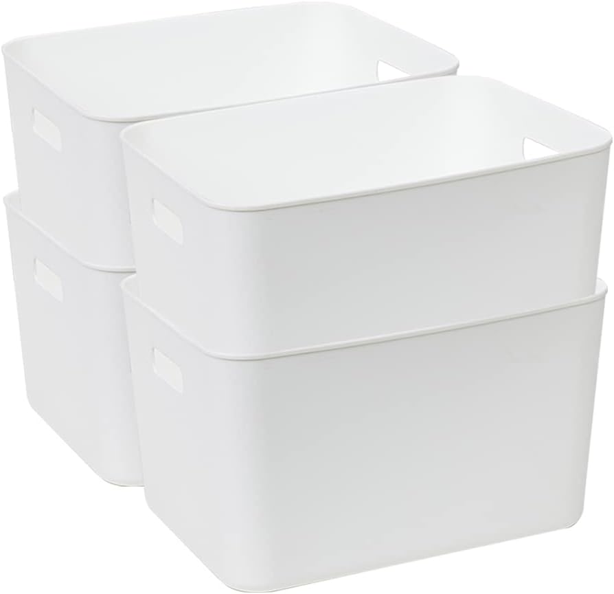 Cetomo 17L*4 Storage Basket, Plastic Open Storage Box, Containers for ...