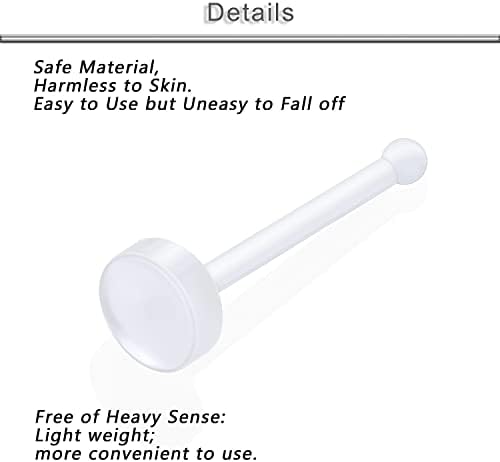 Amazon.com: Yaalozei 18G Clear Plastic Silicone nose ring studs Bioflex ...