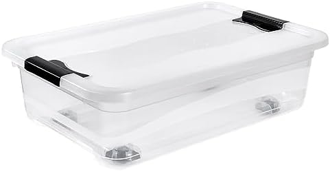 Solent Plastics Under Bed Lidded Storage Box on Wheels - 28 Litre ...