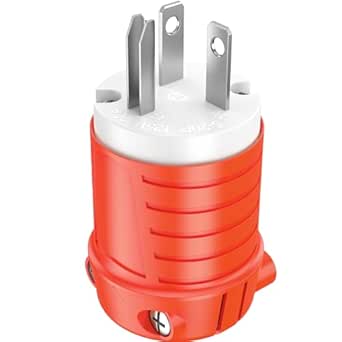 20 Amp 110V Male Plug End 120 Volt Cord Cap NEMA 5-20P 3-Prong Straight ...