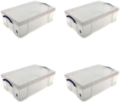 Really Useful Nestable Plastic Storage Box 43 Litre Clear (Pack of 3 ...