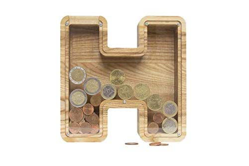 Amazon.com: Wooden Letter Shaped Money Box (2 sizes available ...