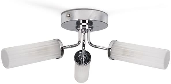 MiniSun | Modern 3 Way Polished Silver Chrome and Reeded Glass Shade ...