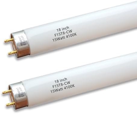 F15T8/CW (2 Pack) 15 Watt 18" T8 Fluorescent Tube Light Bulb Cool White ...