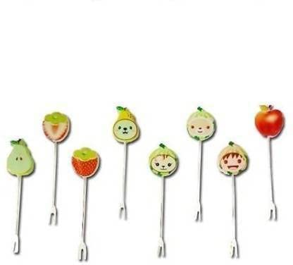 Buy Urban ss Rings Design Fruit Fork Stand with 8 Cartoon Shapes Fruit ...