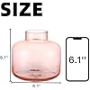 Amazon.com: PORPAN Pink Glass Vase, Short Flower Vase, Round Glass ...