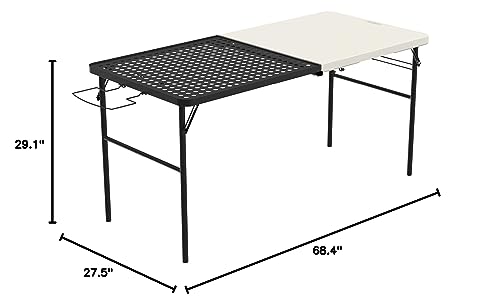 Lifetime Folding Tailgate Table with Grill Rack, Portable Outdoor ...