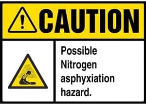 Amazon.com: Caution: Possible Nitrogen Asphyxiation Hazard Sign with ...