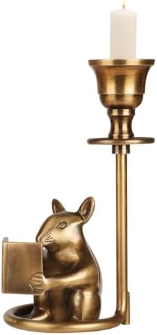 Amazon.com: Mouse Reading Taper Candle Holders, Creative Animal ...