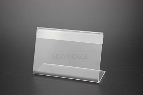 SIGNOOGLE Acrylic Stand for Table Small Mini L Label Holder Acrylic ...