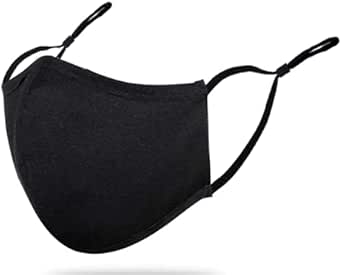 Amazon.com: 4 MASKS PER PACK Adult Cotton Black Face Masks - Premium ...