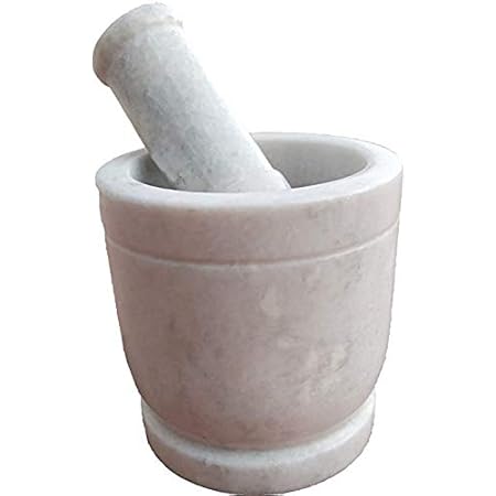 White Marble Imam Dasta/Mortar and Pestle Set/Ohkli Musal/Kharal/Idi ...